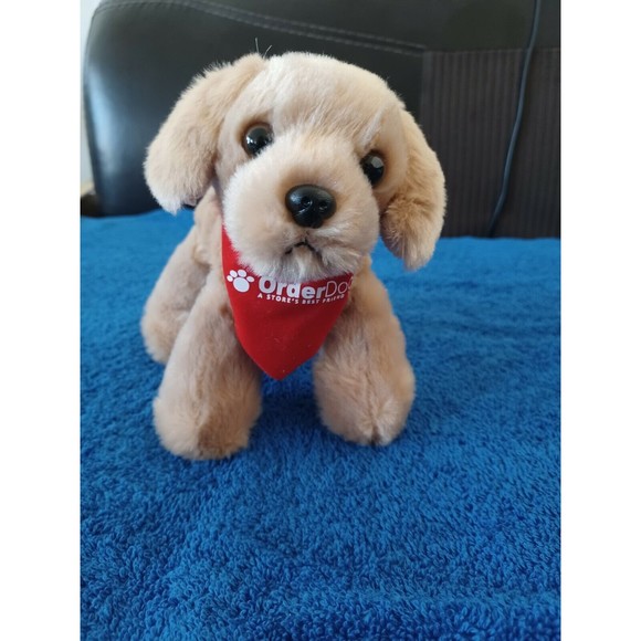 Toys | Plush Puppy Beige 7 Tall X 8 Long With Red Sash Order Dog A ...